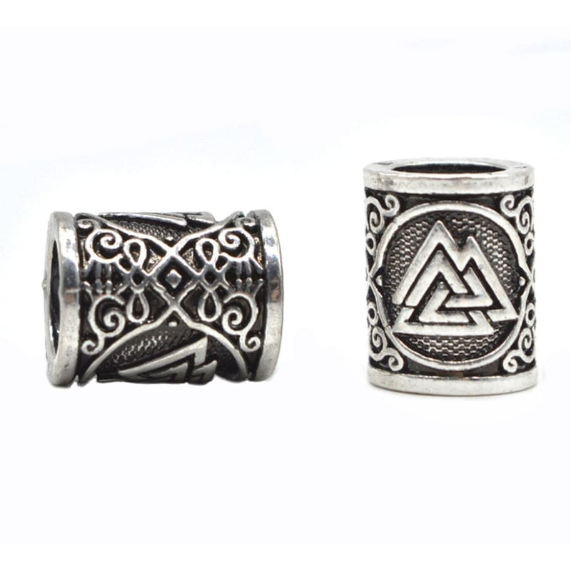 Wikinger Bart Perle mit Valknut Symbol - Walhalla Wikinger