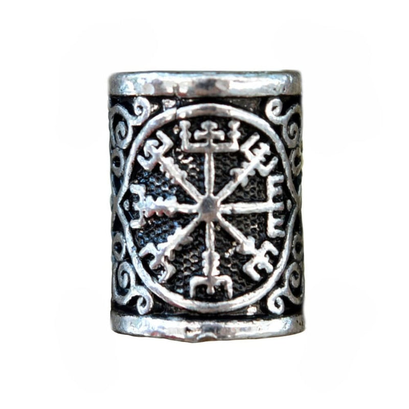 Wikinger Bart Perle mit Vegvisir Symbol - Walhalla Wikinger
