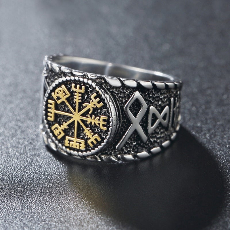 Wikinger Ring Vegvisir Runen - Walhalla Wikinger
